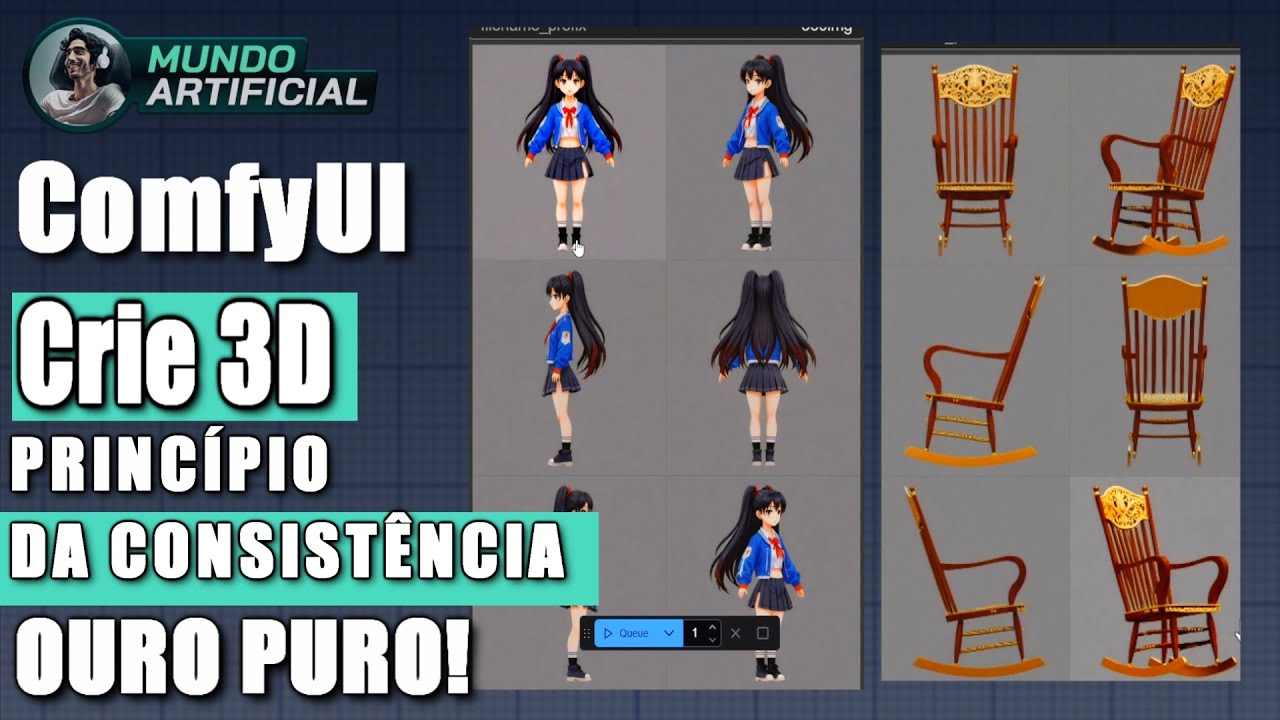Mundo Artificial - Criando 3D no ComfyUI , o Primeiro Princípio da Consistência de Personagens ...